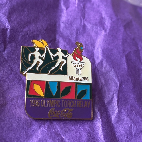 Jewelry | Vintage Cocacola Olympic Torch Relay Pin | Poshmark